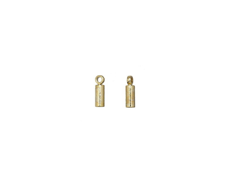 Gold (plated) Cylindrical End Cap w/ Loop 2mm