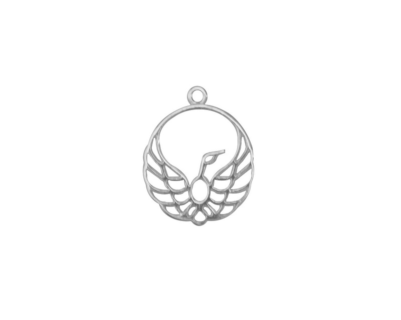 Amoracast Sterling Silver Phoenix Charm 13x16mm