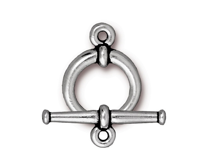 TierraCast Antique Silver (plated) Large Tapered Toggle Clasp 20mm, 25 bar