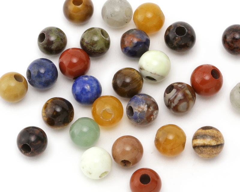 Multi Gemstone Round (Large Hole) 8mm