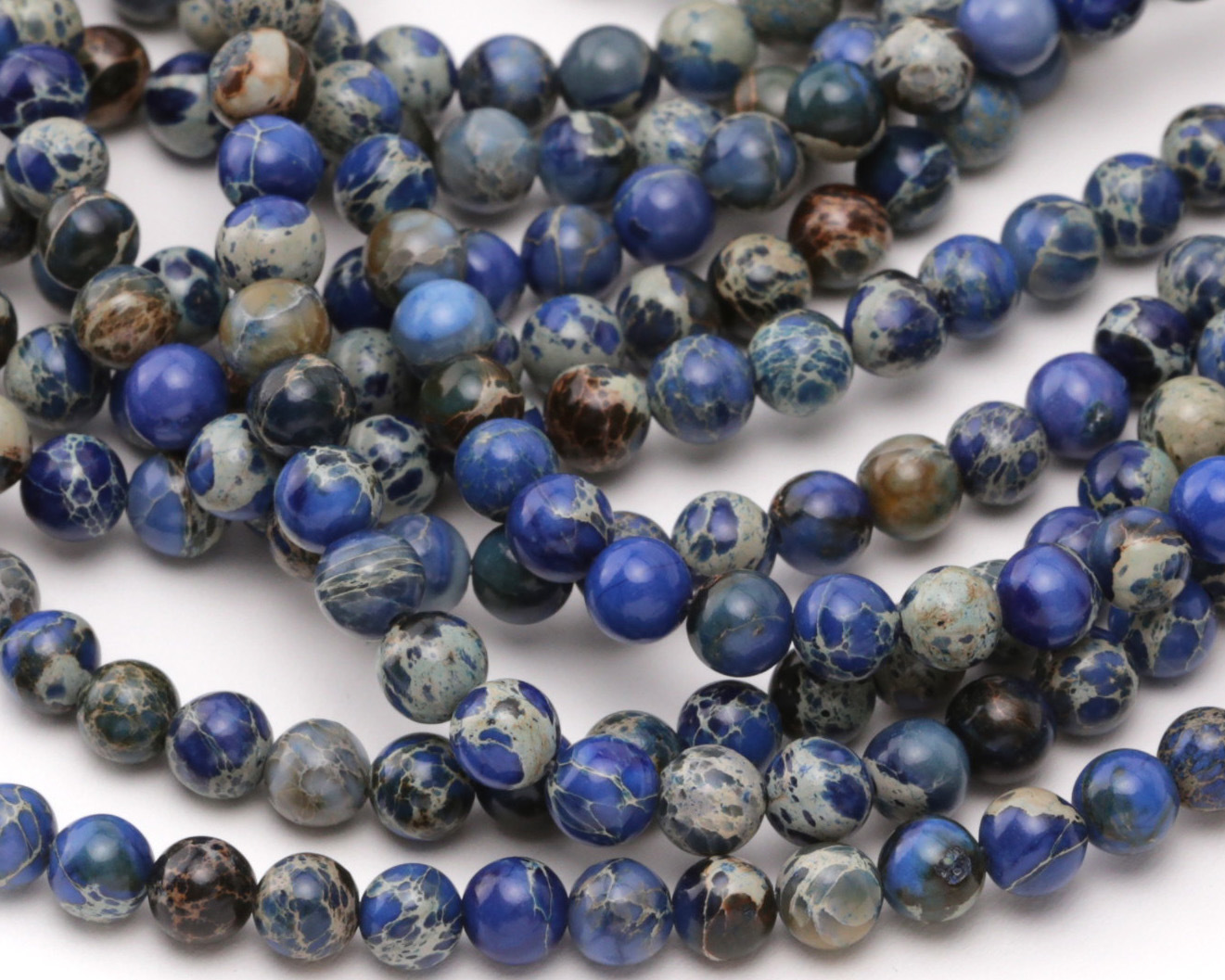 Midnight Blue Impression Jasper Round 6mm