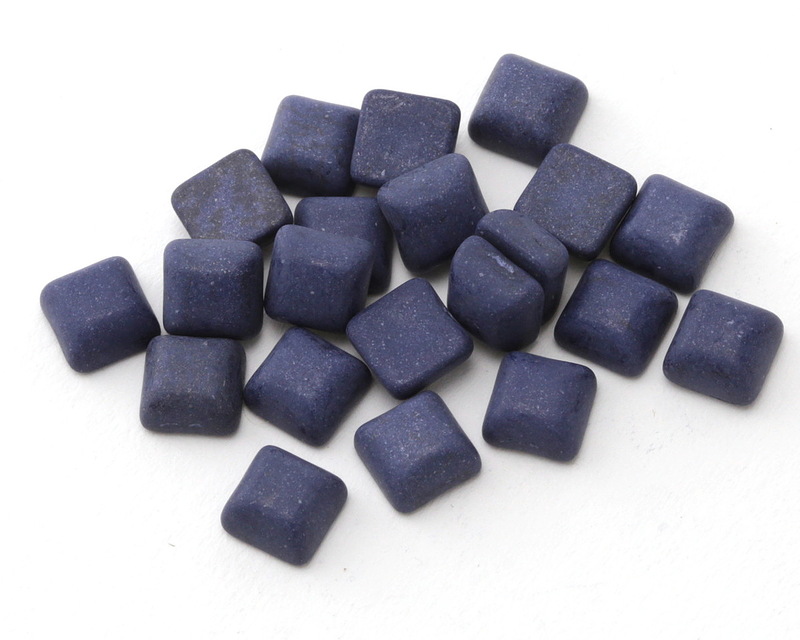 Matte Navy Blue Resin Square Cabochon 6mm