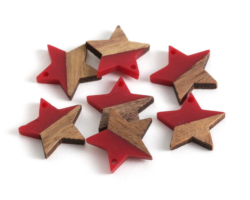 Walnut Wood & Cherry Resin Star Focal 18mm