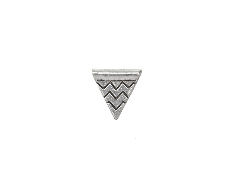 Pewter Chevron Triangle Pendant 14mm