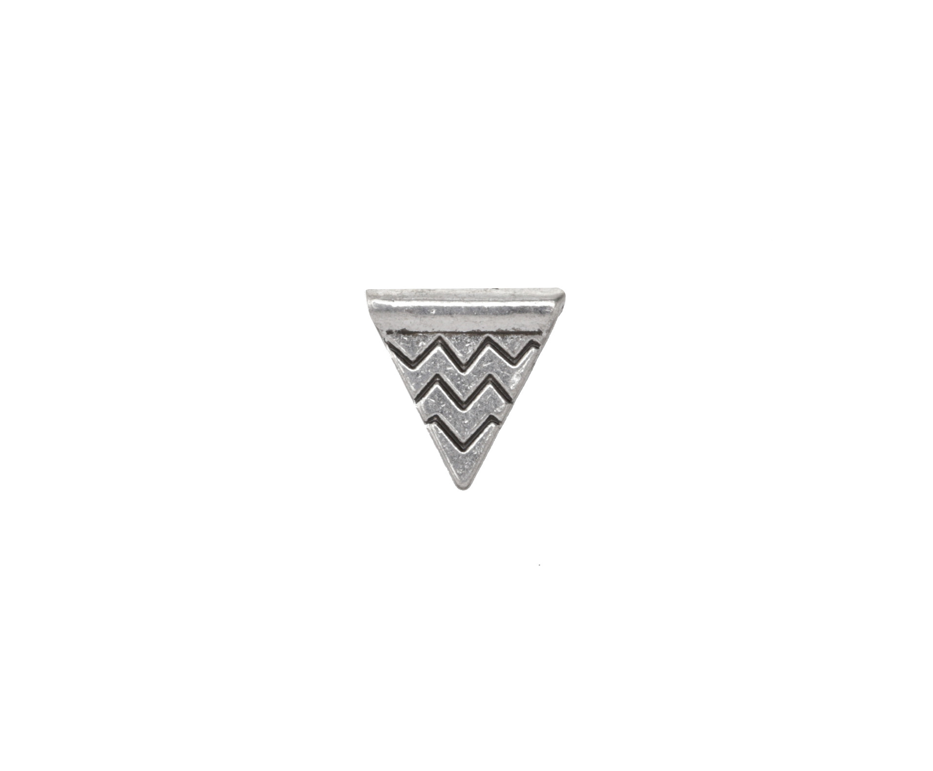 Pewter Chevron Triangle Pendant 14mm