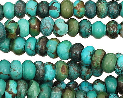 Chinese Turquoise Irregular Rondelle 7-9mm