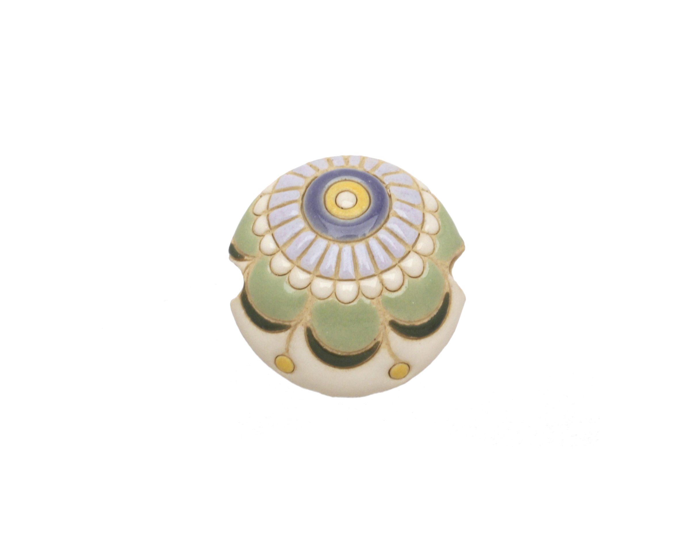 Golem Studio Spring Paisley Carved Ceramic Lentil 23mm
