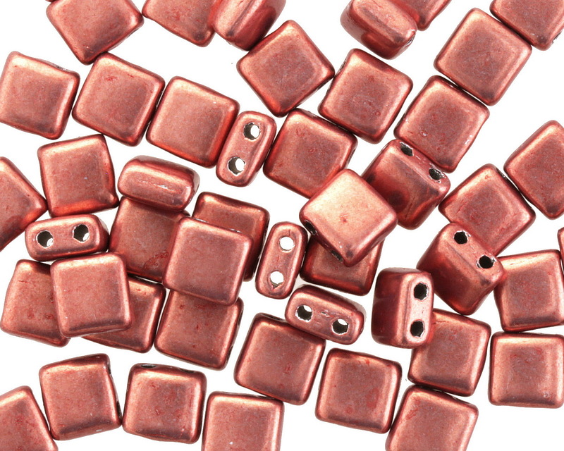CzechMates Glass ColorTrends: Sueded Gold Lantana 2-Hole Tile 6mm