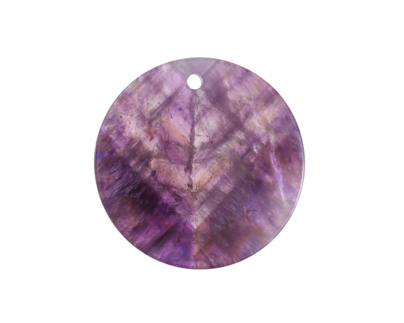 Dogtooth Amethyst Coin Pendant 30mm