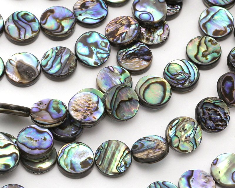 Abalone Puff Coin 12mm