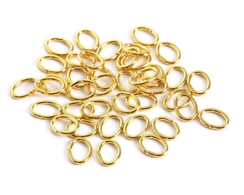 Gold (plated) Stainless Steel Oval Jump Ring 8x6mm, 18 gauge