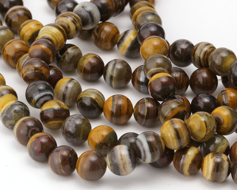 Iron Zebra Jasper Round 10mm