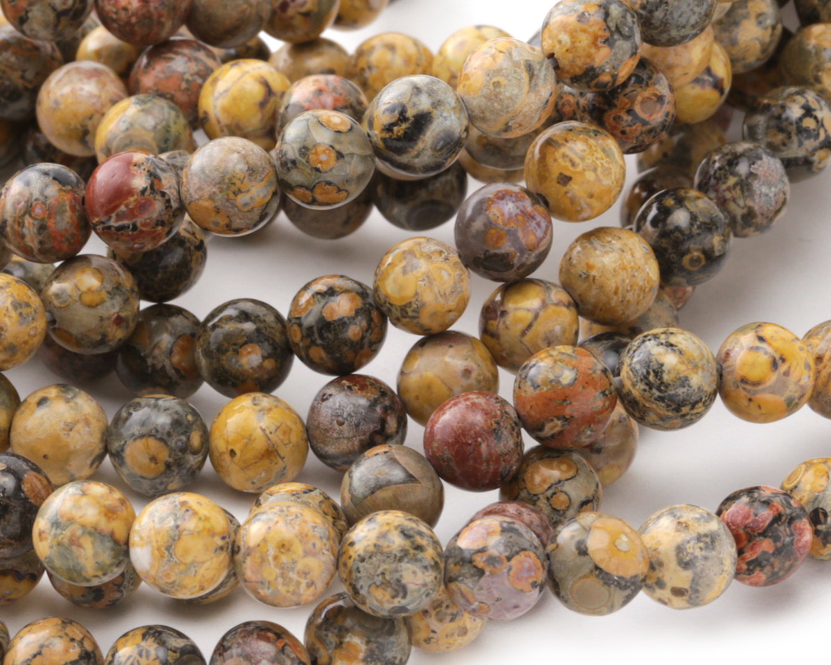 Leopardskin Jasper (Yellow) Round 8mm - Lima Beads