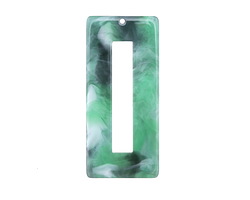 Zola Elements Emerald Marbled Acetate Rectangle Donut 22x49mm