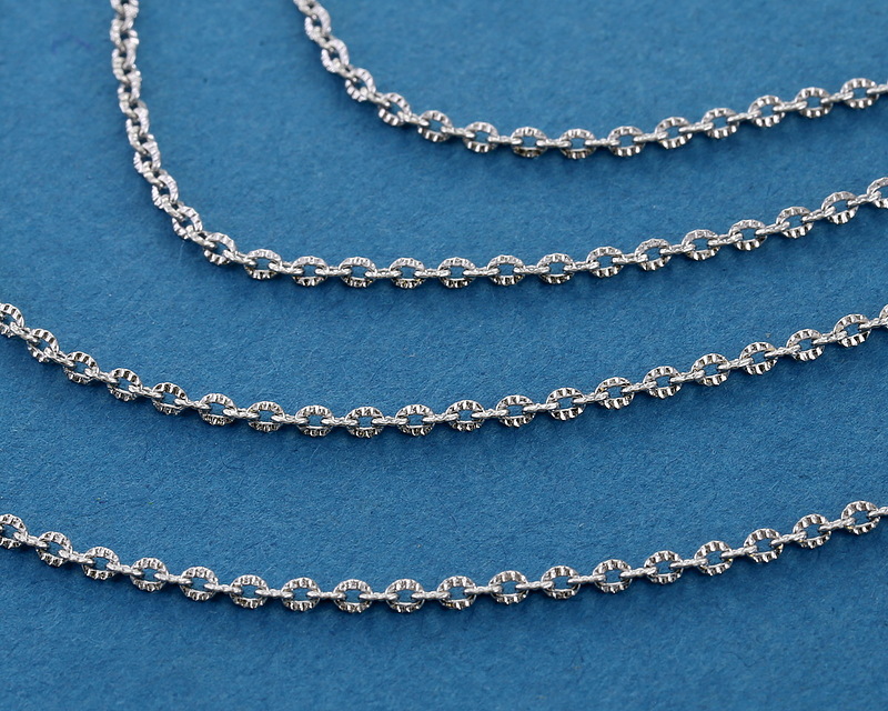 Stainless Steel Etched Small Oval Cable Chain, 25ft Spool