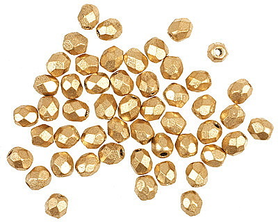 Czech Glass Matte Metallic Flax Fire Polished Round 3mm