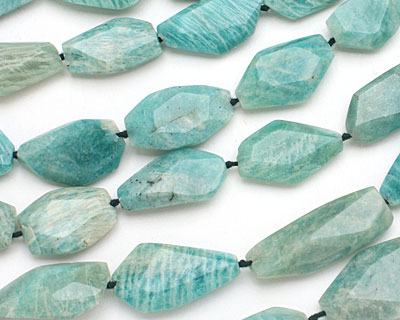 Brazil Amazonite Faceted Flat Slab 24-42x15-20mm - Lima Beads